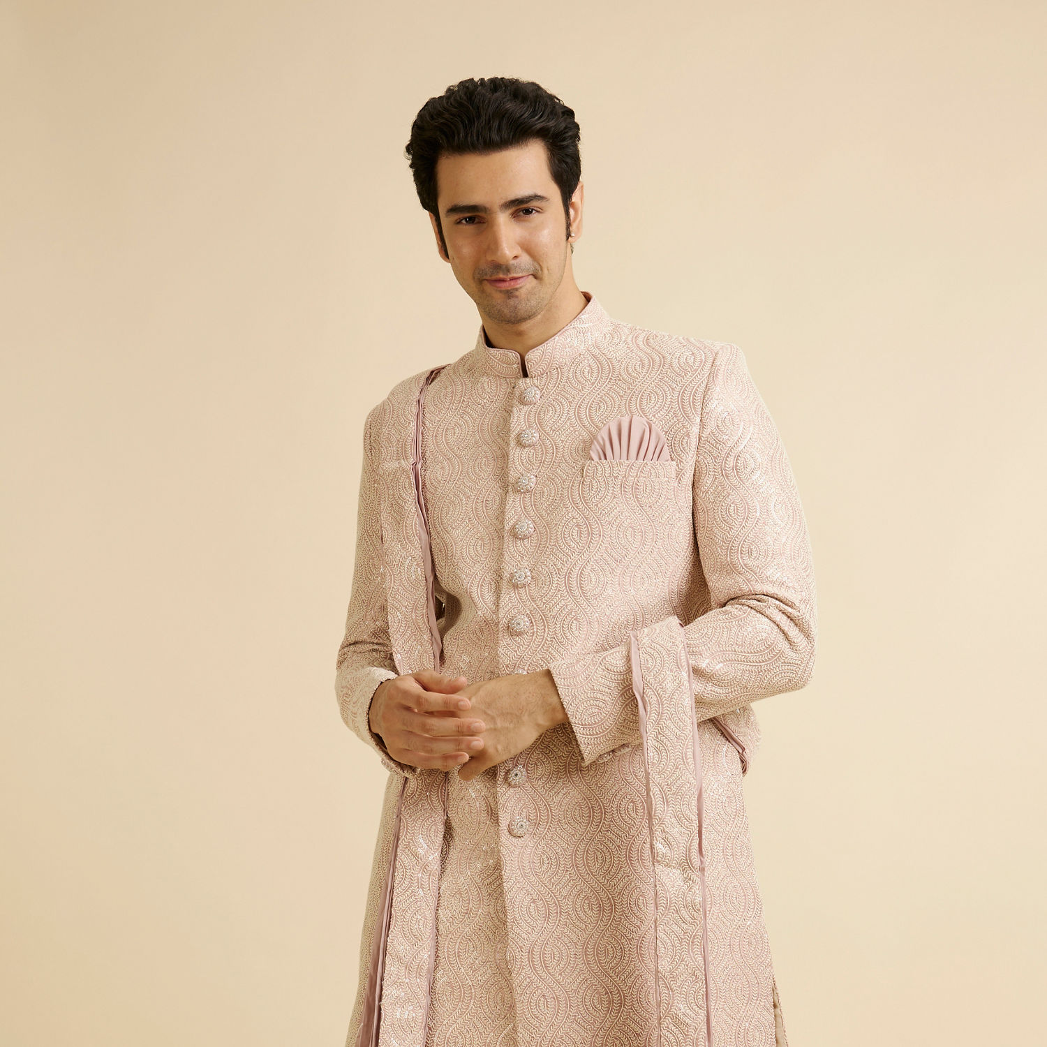 Buy Embroidered Opulence Pink Sherwani Online in India @Manyavar ...