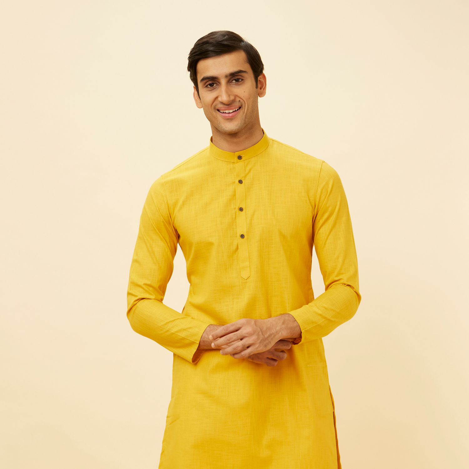 Buy Mustard Yellow Classic Kurta Set Online in the UK @Manyavar - Kurta ...