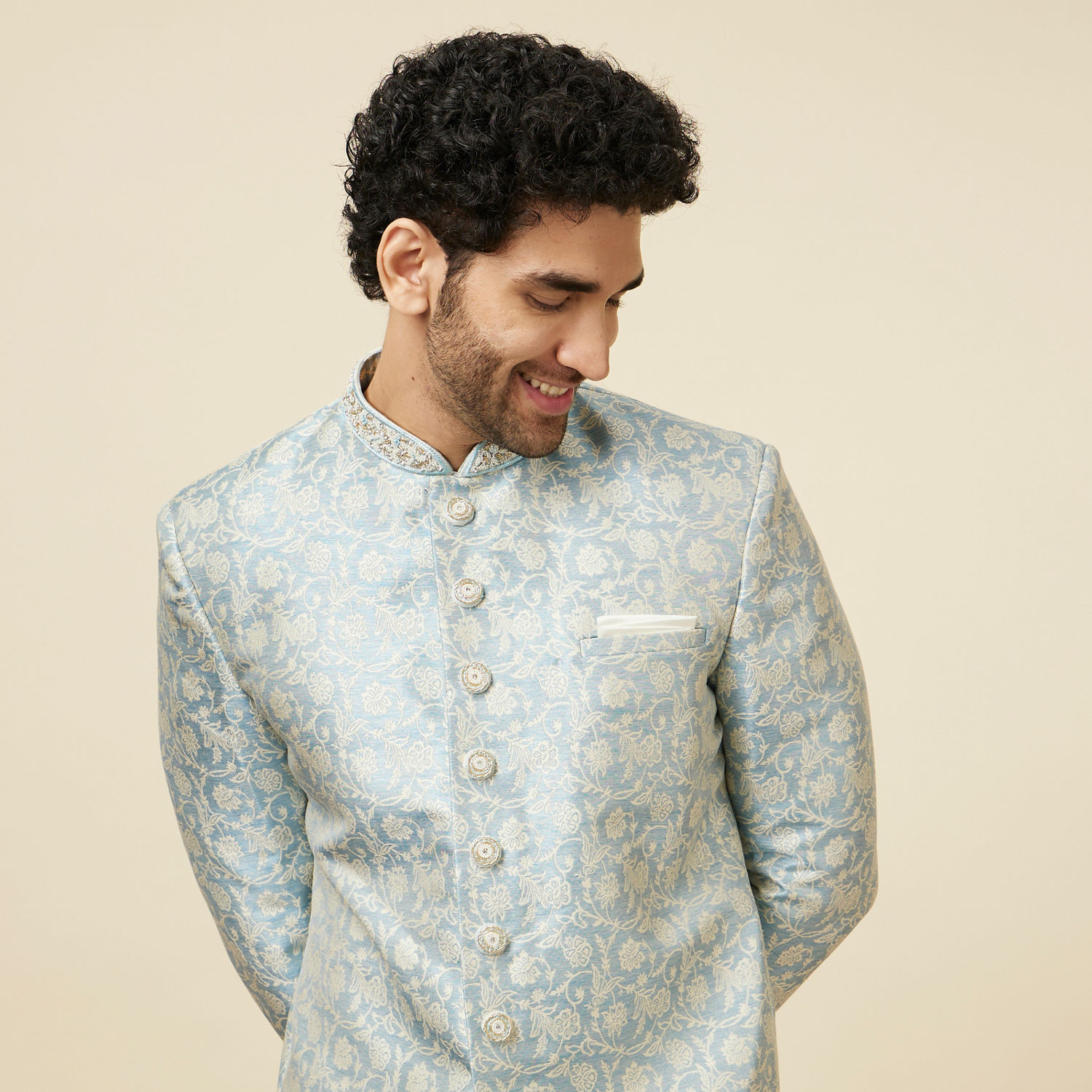 Indo Western for Men - Buy Dreamy Blue Indo Western Set Online @Manyavar