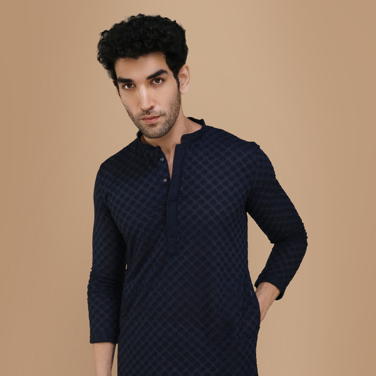 Kurta Pajama for Men - Buy Royal Blue Chikankari Kurta Pajama Online ...