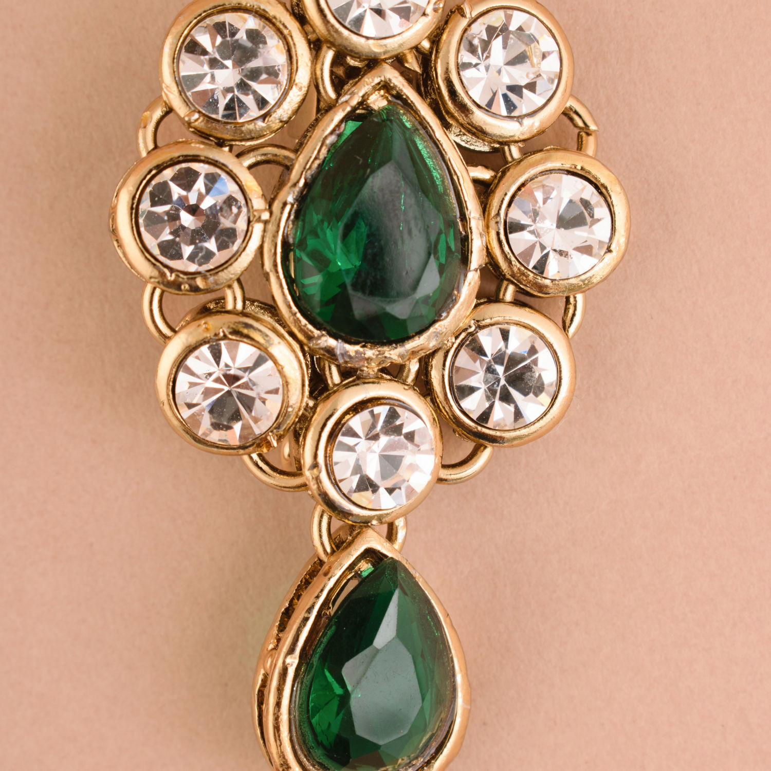Buy Emerald Green Stone Embedded Drop Shaped Brooch Online in Australia ...