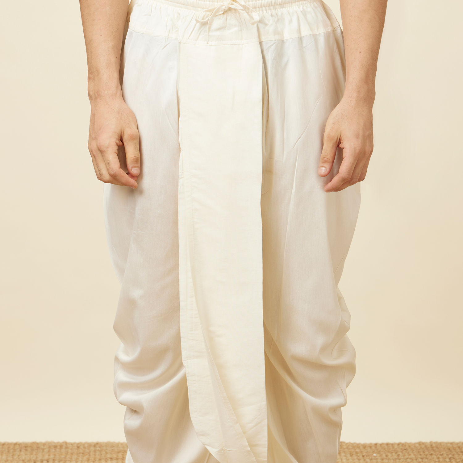 Buy Simple Off White Dhoti Online in the USA @Manyavar - Lower for Men