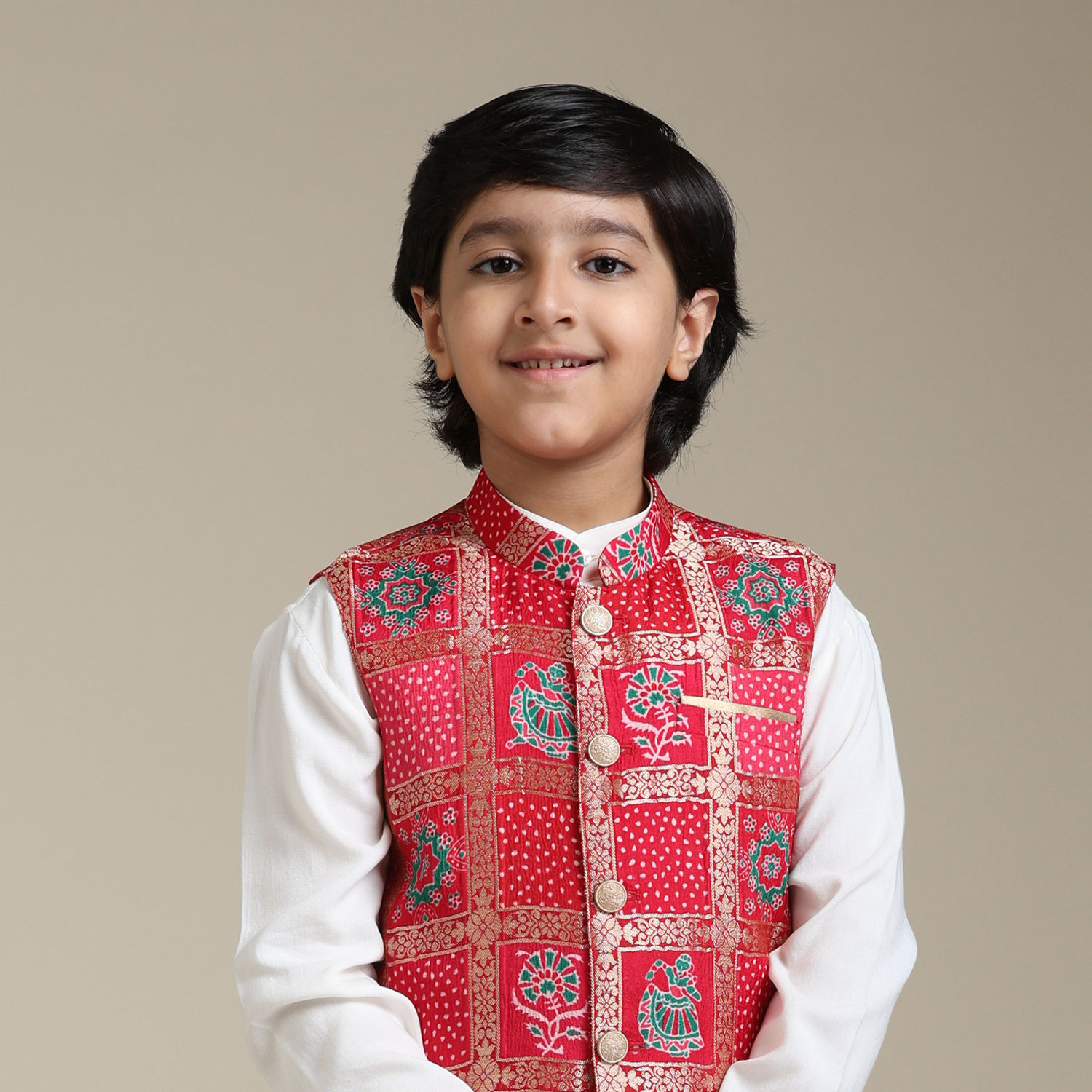 Buy Boys Damson Purple Lattice Patterned Jacket Set Online @Manyavar ...