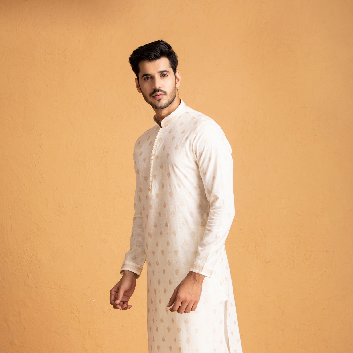 Buy Light Colored Self Design Kurta Set Online in the USA @Manyavar ...