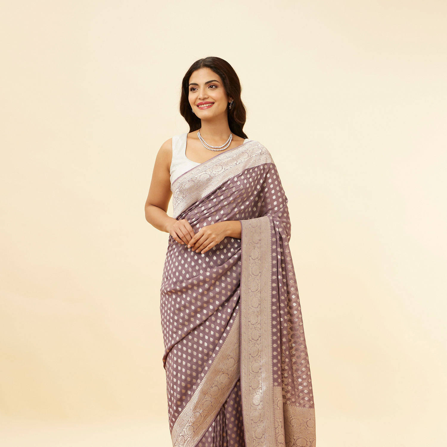 Buy Royal Purple Buta Motif Saree Online in India @Mohey - Saree for Women