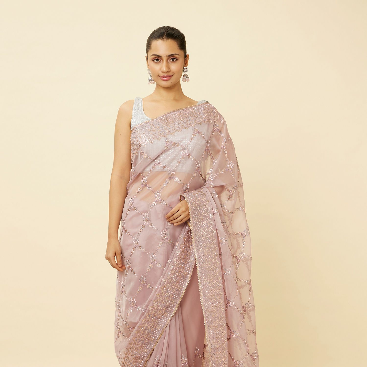 Buy Mulberry Floral Patterned Saree Online in India @Mohey - Saree for ...