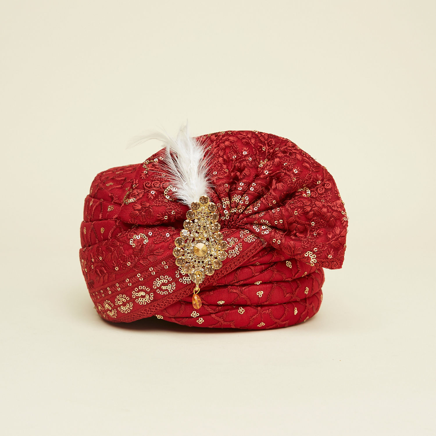 Buy Cherry Red Jaal Patterned Safa Online in Canada @Manyavar - Safa ...