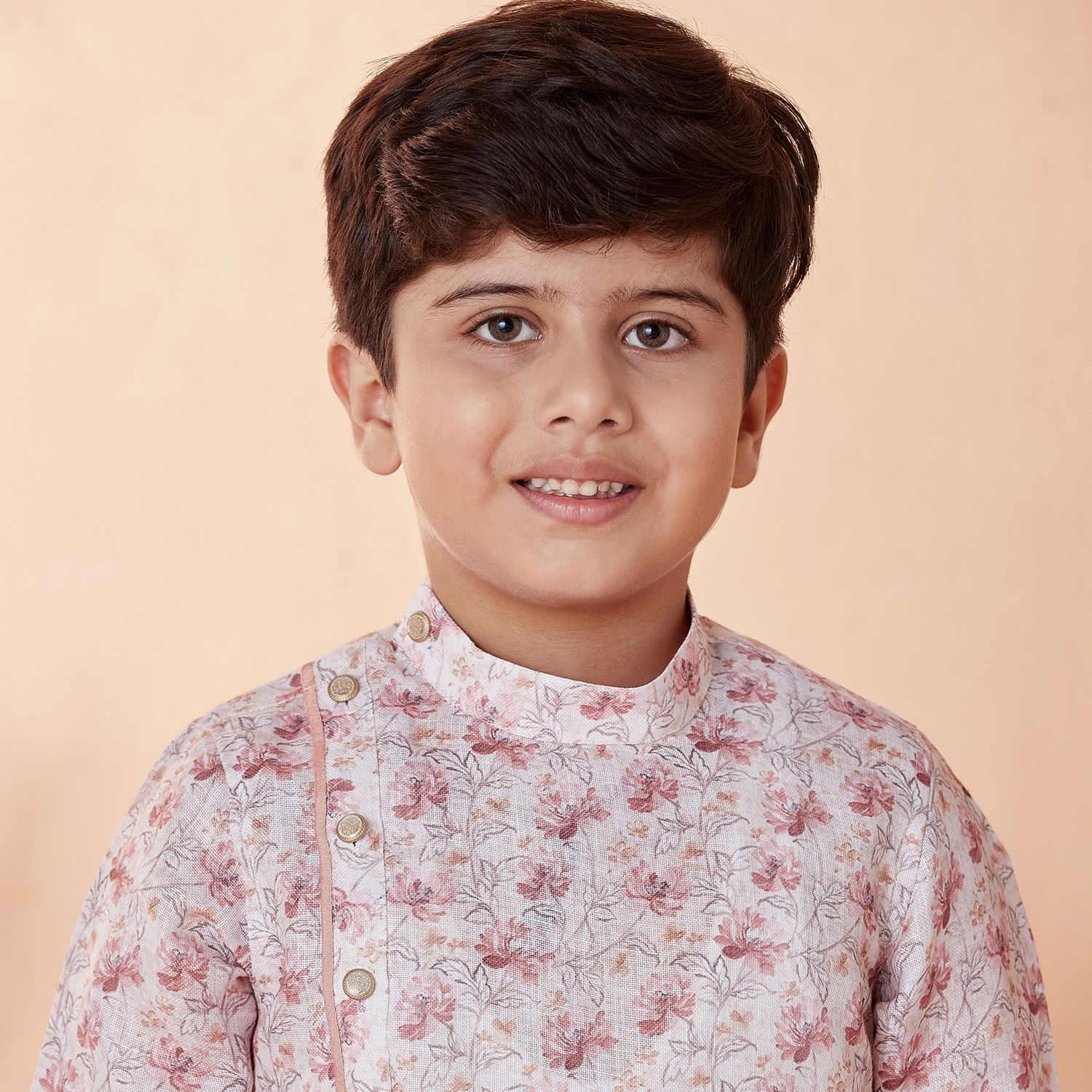 Kurta Pajama for Boys - Buy Boys Beige Side Open Printed Kurta Set ...