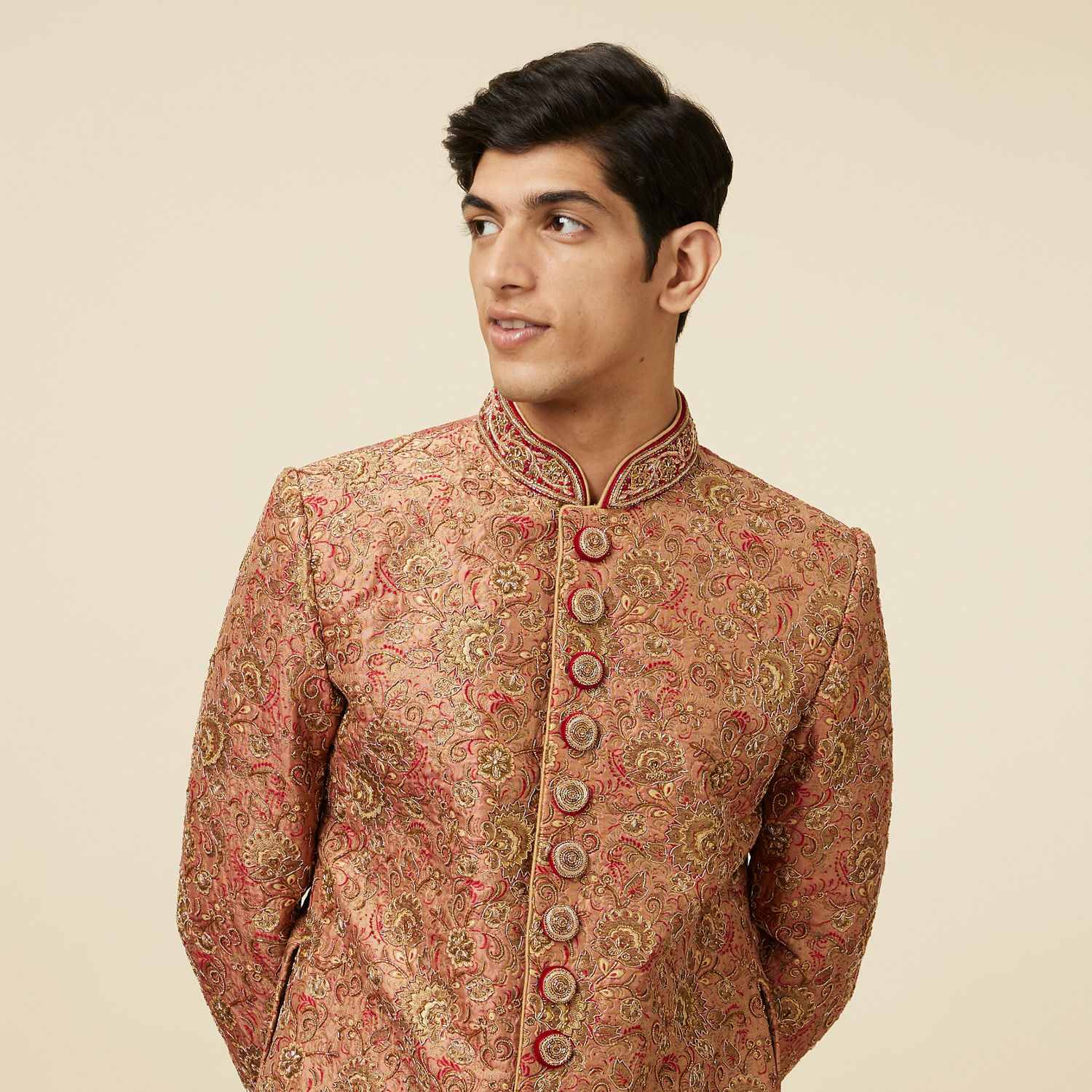 Sherwani for Men - Buy Playful Pink Sherwani Set Online @Manyavar