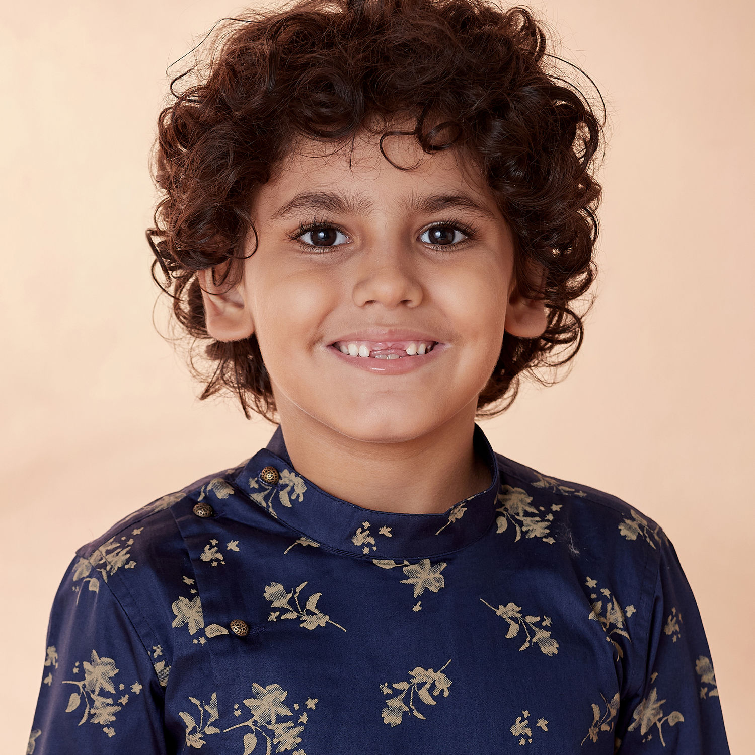 Kurta Pajama for Boys - Buy Boys Dark Blue Side Open Kurta Set Online ...