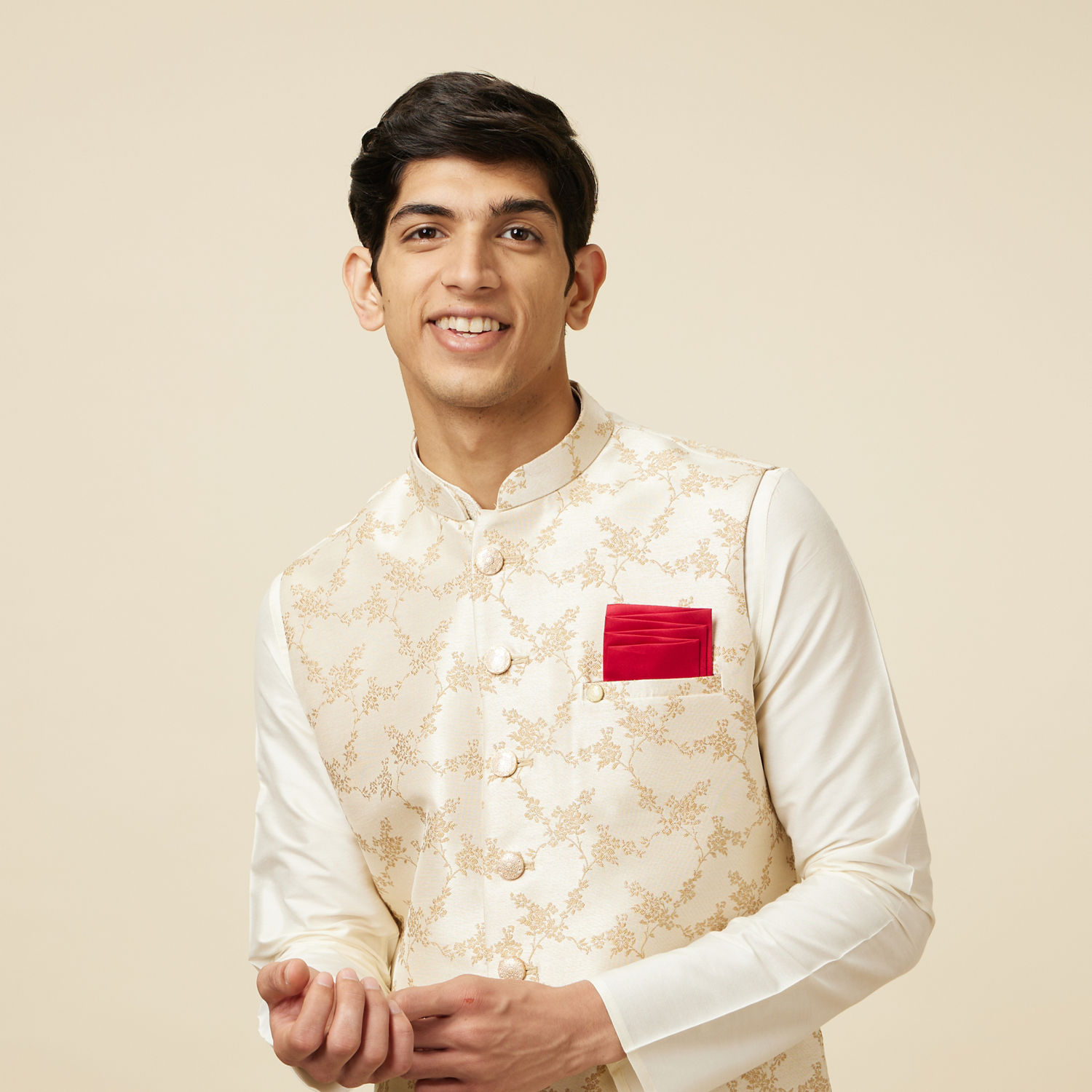 Nehru Jacket for Men - Buy Seashell White Modi Jacket Online @Manyavar