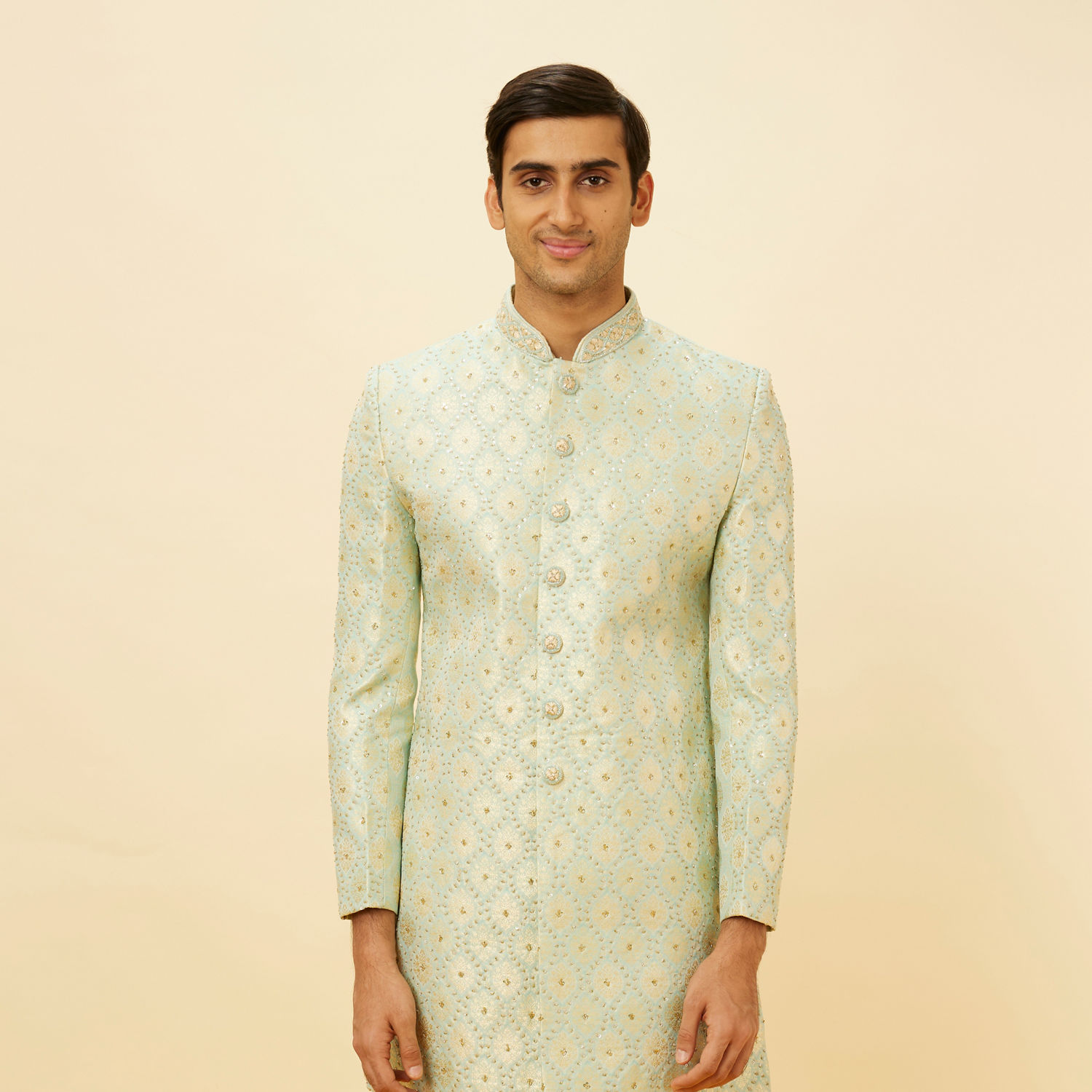Buy Pastel Green Shankh Motif Indo-Western Set Online in Australia ...