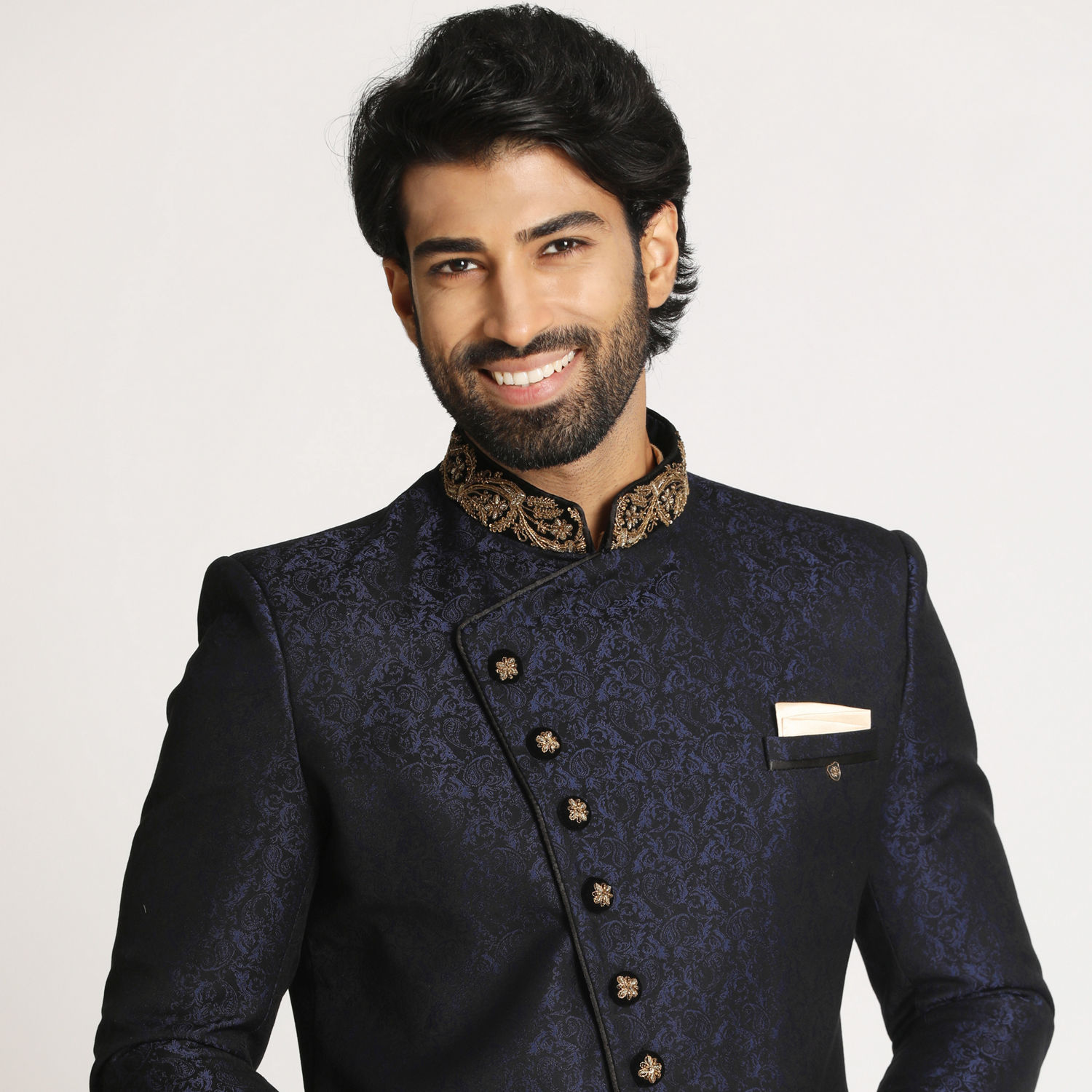 Indo Western for Men - Buy Royal Blue Indo Western Online @Manyavar