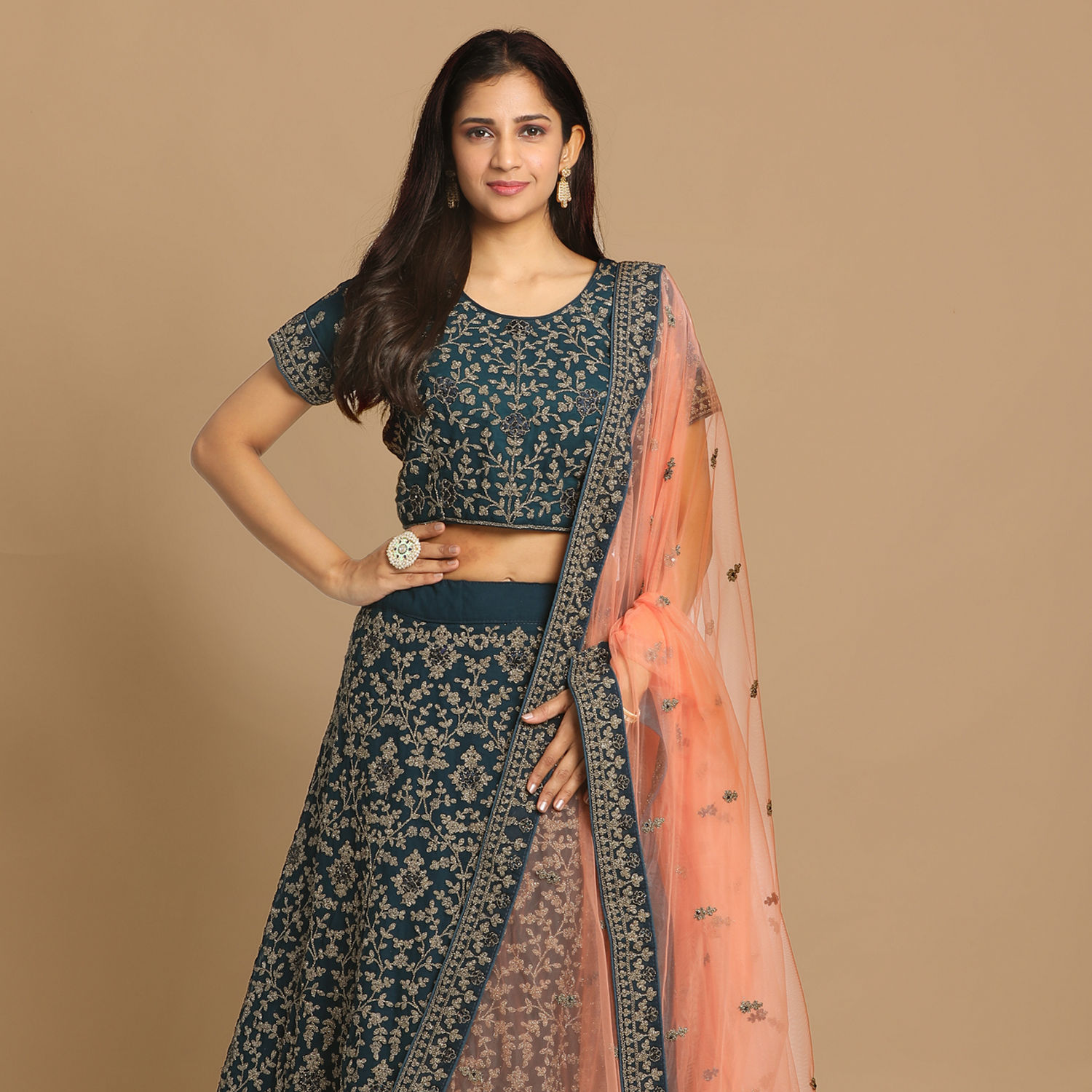 Buy Exotic Blue Georgette Lehenga Online in the USA @Mohey - Lehenga ...