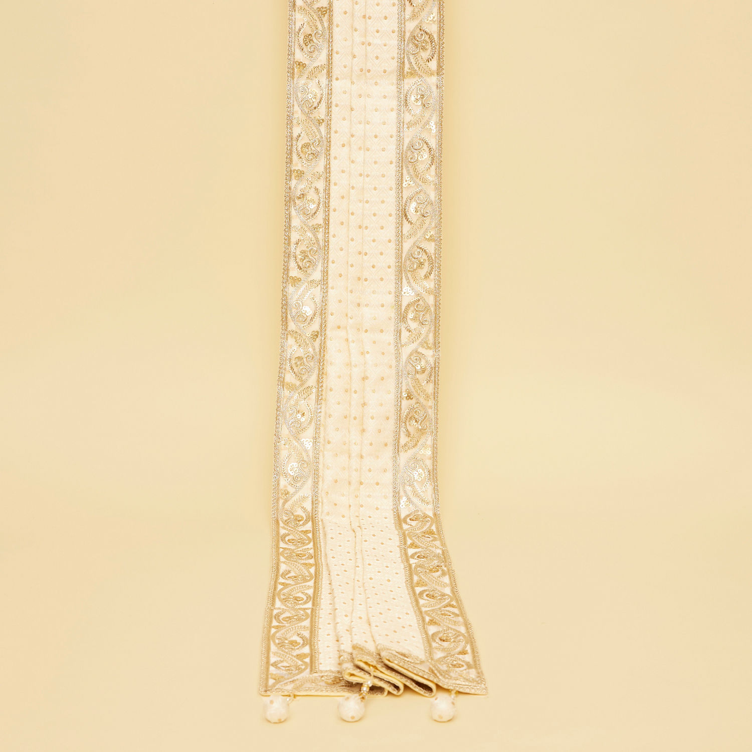Buy Snow White Gota Patti Bordered Stole Online in the USA @Manyavar ...
