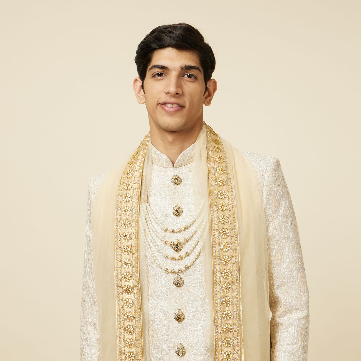 Sherwani for Men - Buy Sober Biscuit Color Sherwani Suit Online @Manyavar