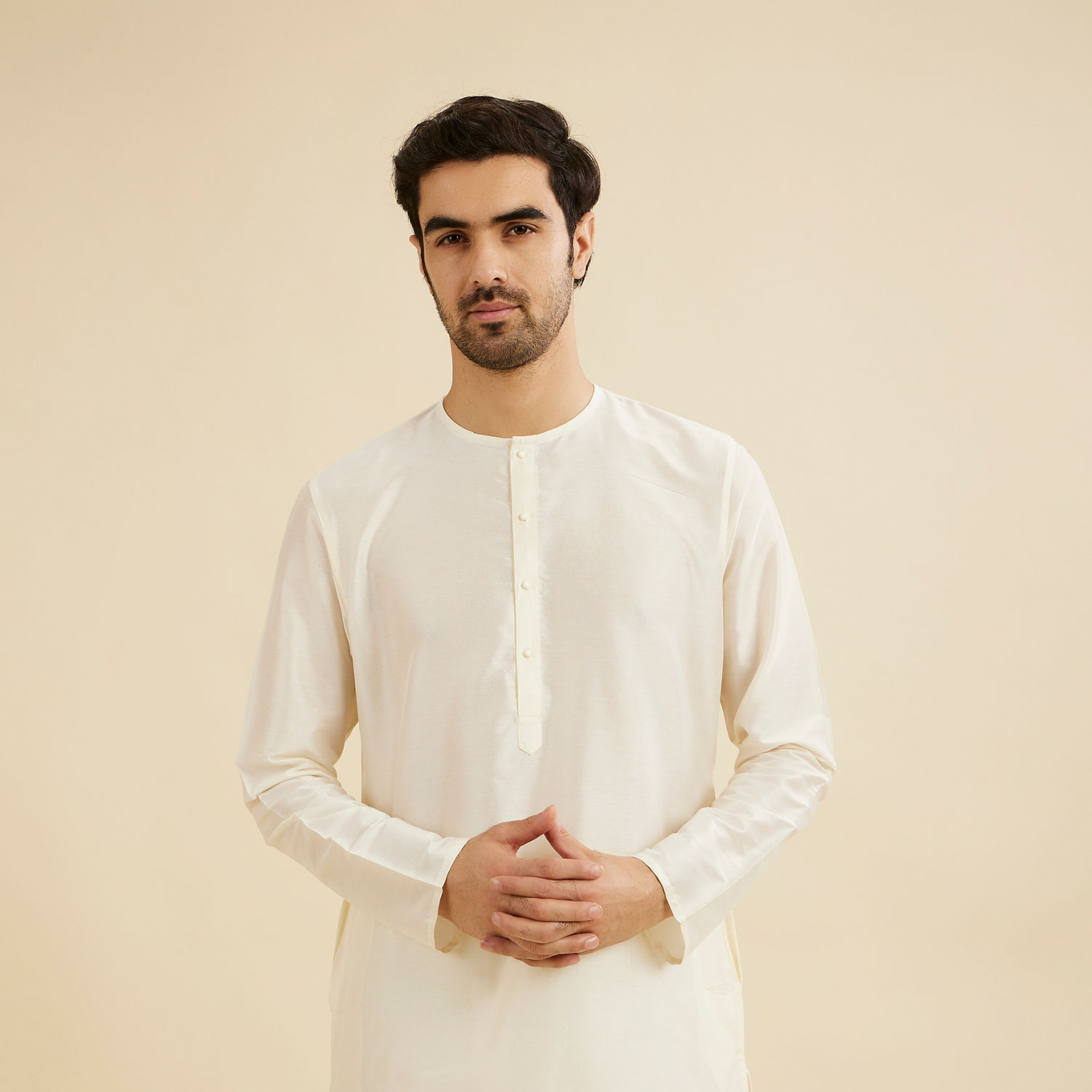 Buy White Plain Kurta Online in the USA @Manyavar - Men for Men