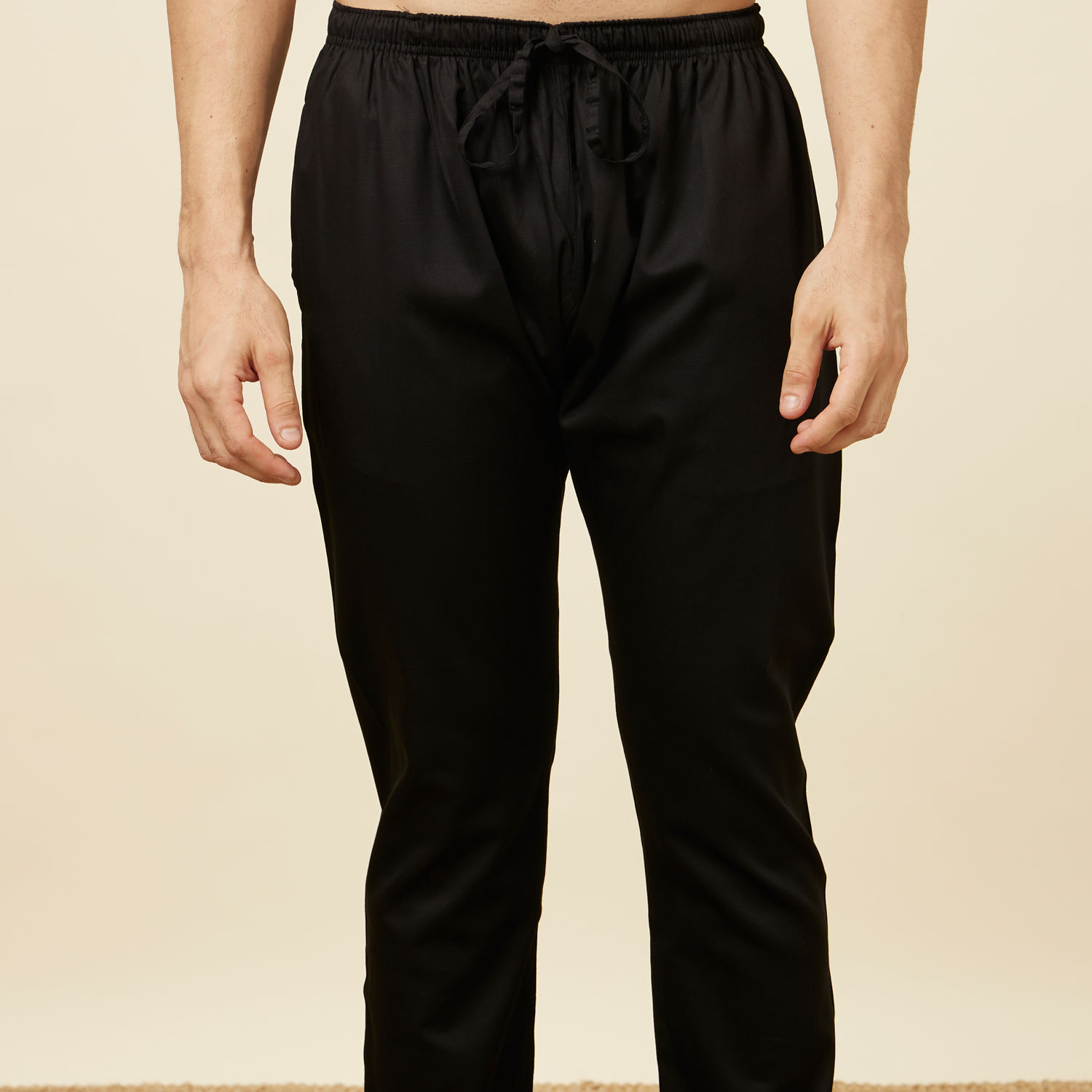 Lower for Men - Buy Black Cotton Pencil Fit Pant Online @Manyavar