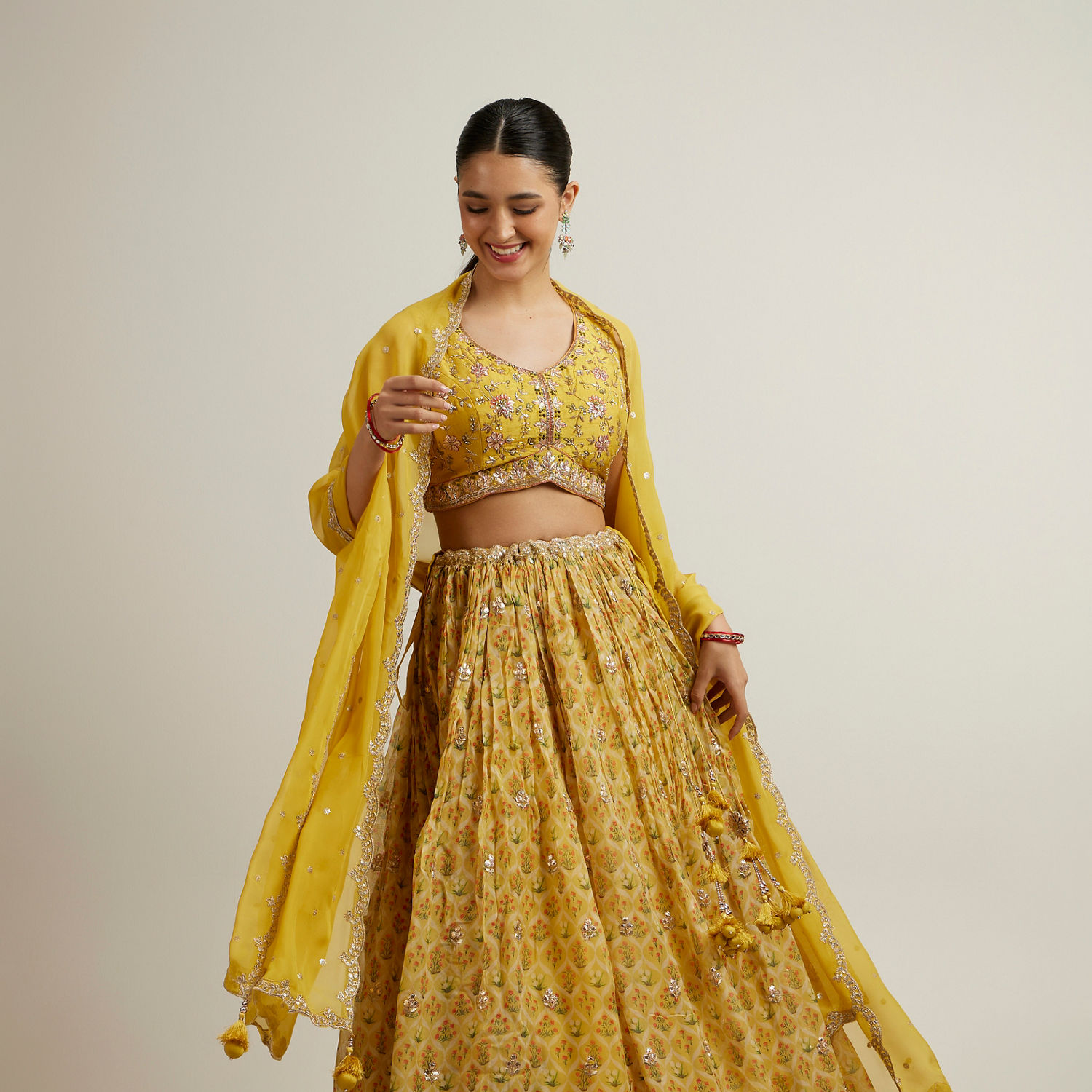 Buy Glistening Yellow Radiance Lehenga Online in the USA @Mohey ...