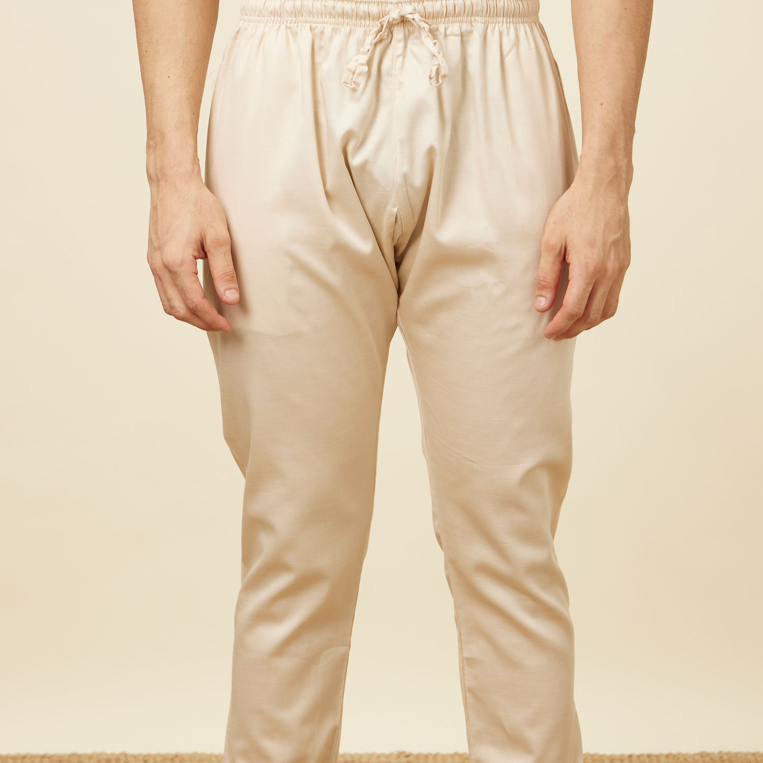 Lower for Men - Buy Pista Colour Cotton Pencil Fit Pant Online @Manyavar