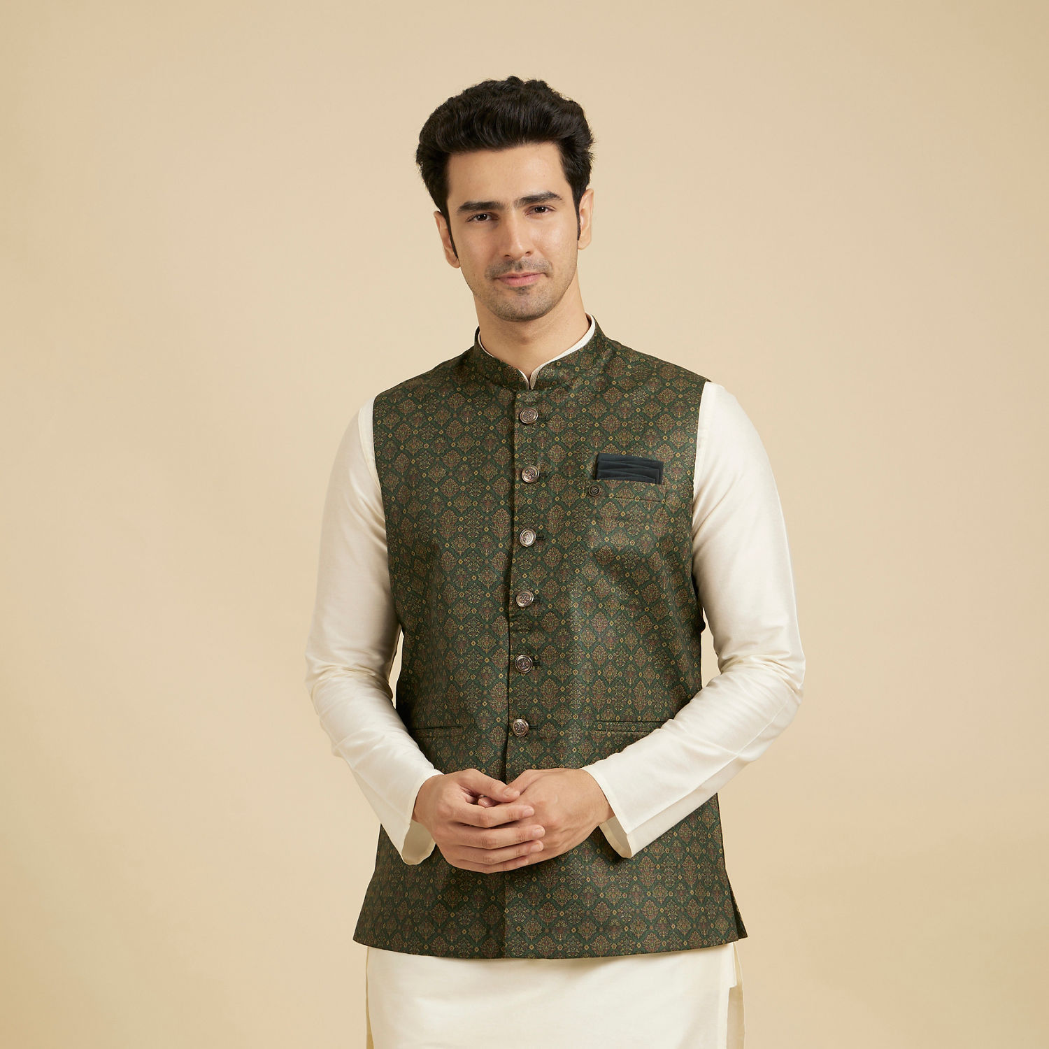 Buy Emerald Regalia Nehru Jacket Online in UAE @Manyavar - Nehru Jacket ...