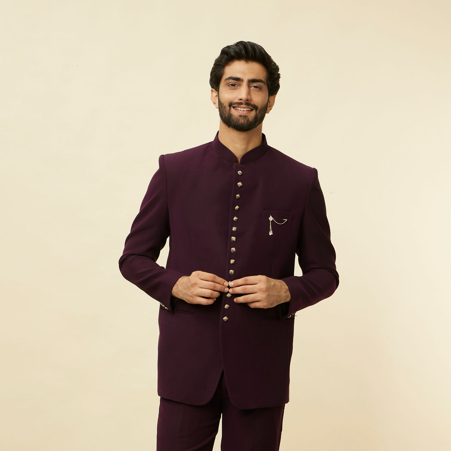 Buy Royal Purple Classic Jodhpuri Suit Online in the UK @Manyavar ...