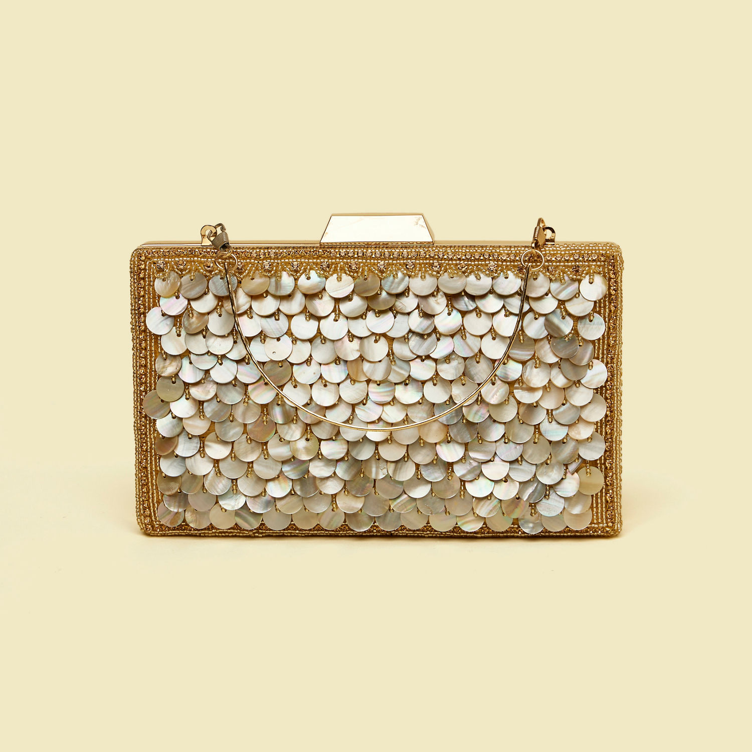 Buy Beige Sequinned Rhinestone Embellished Clutch Bag Online in the UK ...